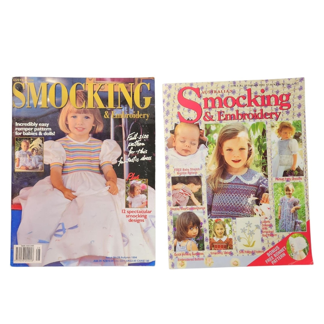 Australian Smocking & Embroidery Pattern Magazines Lot Vintage 90s - Etsy