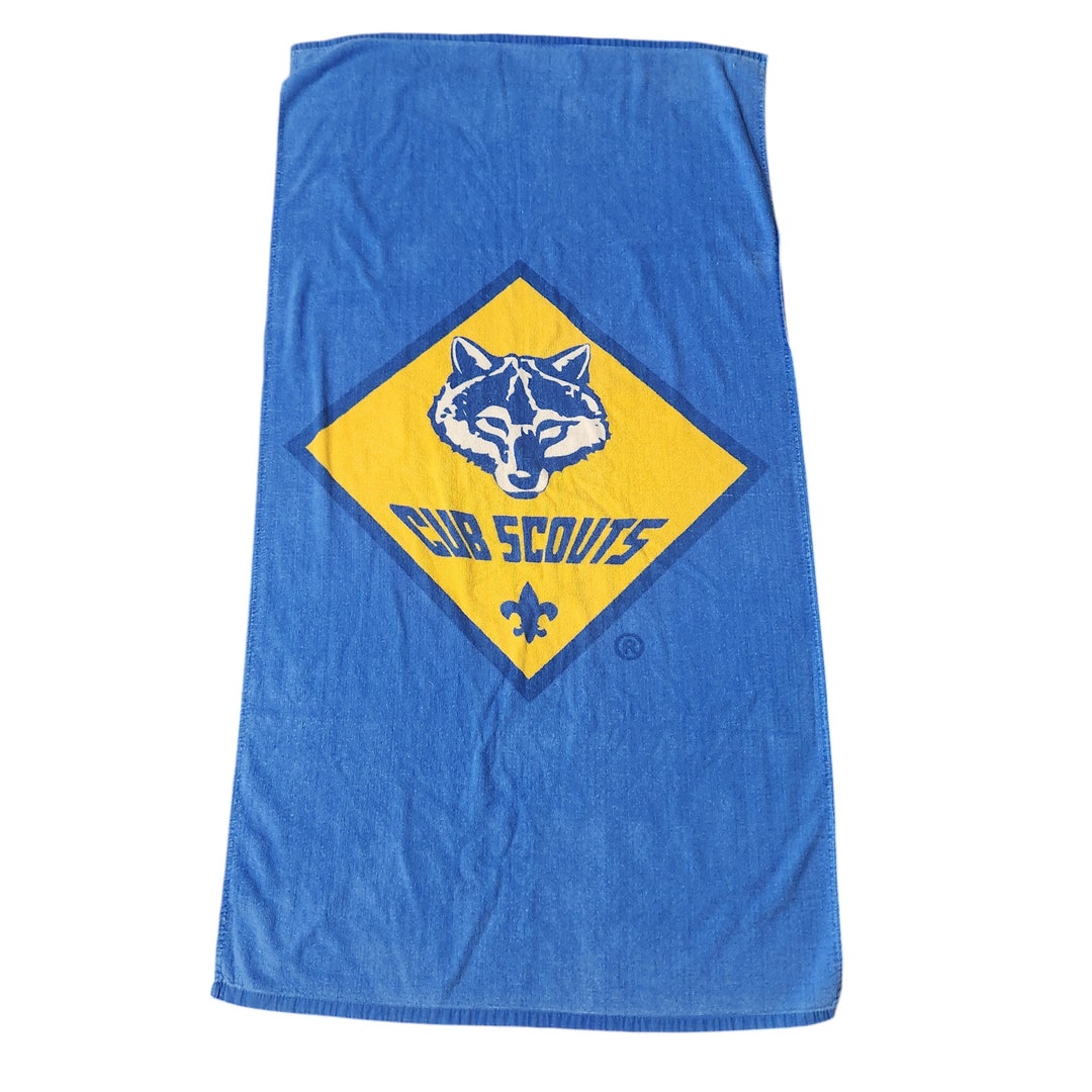 Vintage Cub Scout Beach Towel Blue and Yellow Cotton - Etsy