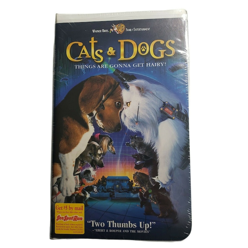 Cats & Dogs VHS 2001 Clamshell Factory Sealed - Etsy