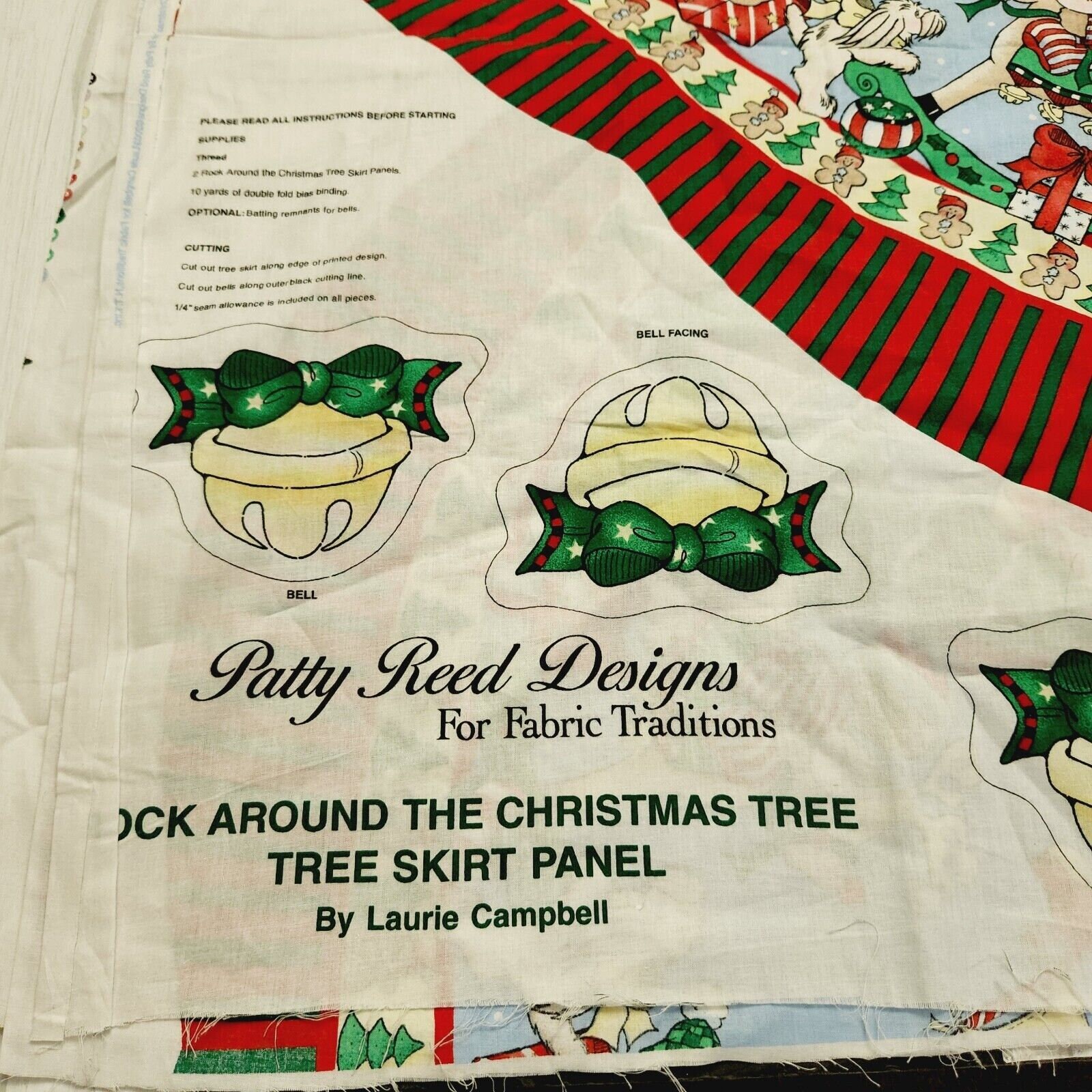 Patty Reed Teddy Bears Rock Around the Christmas Tree Skirt Cut and Sew ...