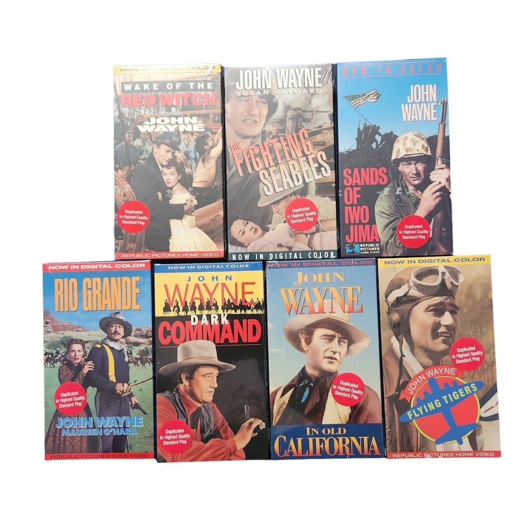 John Wayne VHS Movie Lot of 7 Movies Classics Westerns Color New ...