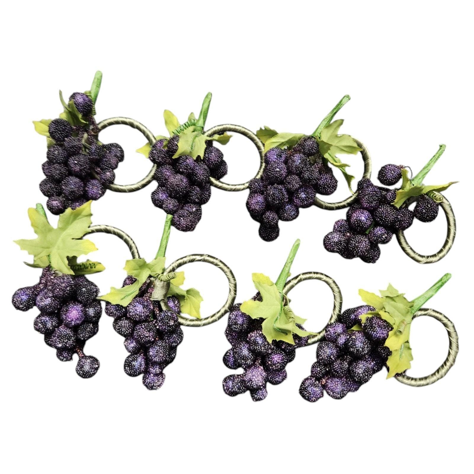 Vintage Pier 1 Imports Grape Napkin Ring Holders Set Lot of 8 Sugar ...