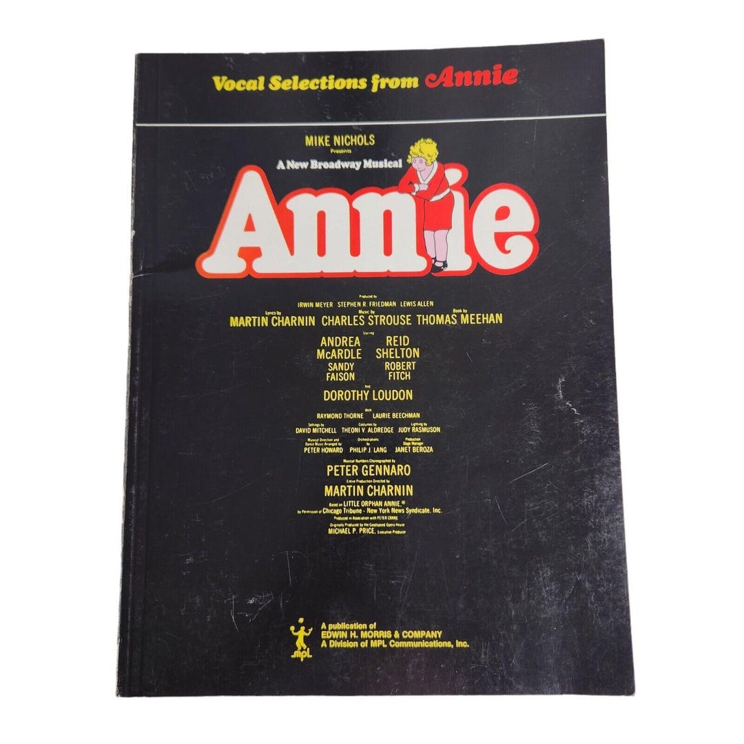 ANNIE Original Collection From the Musical 1977 Vintage Sheet Music - Etsy
