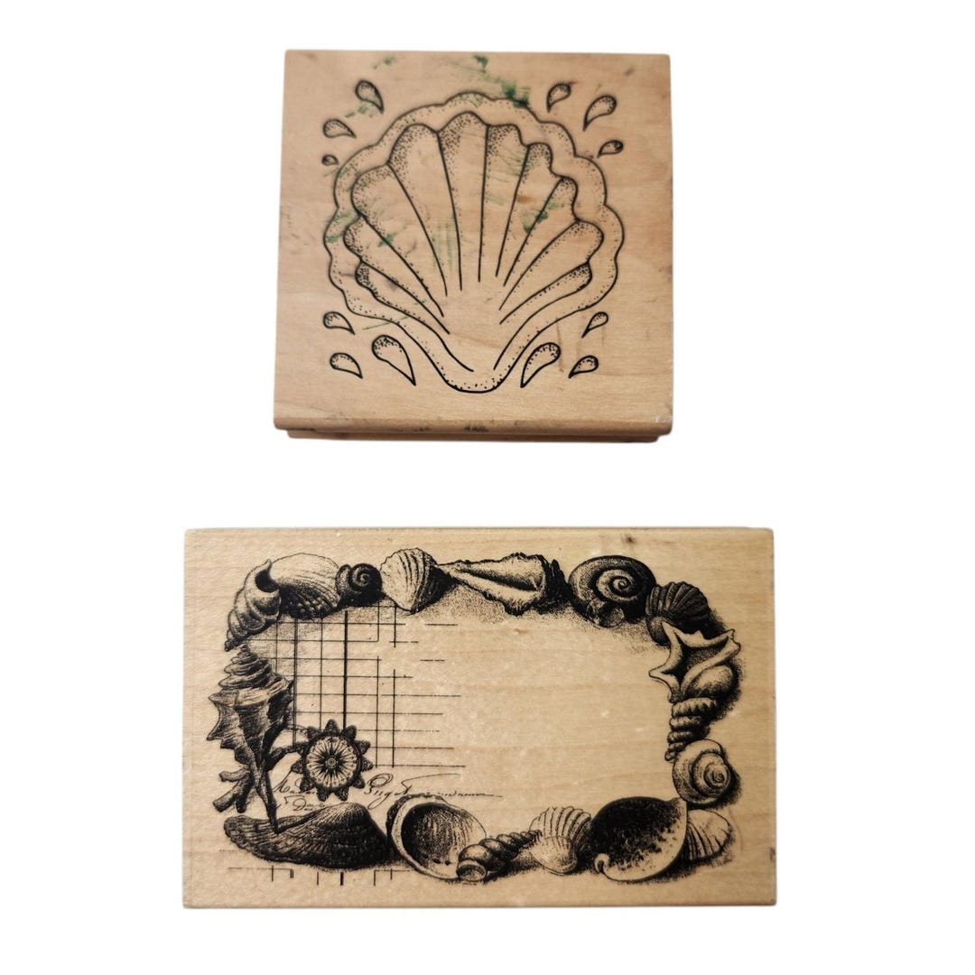 Seashell Scene Rubber Stamps, Ocean, Beach, Travel, Summer, Tropical ...