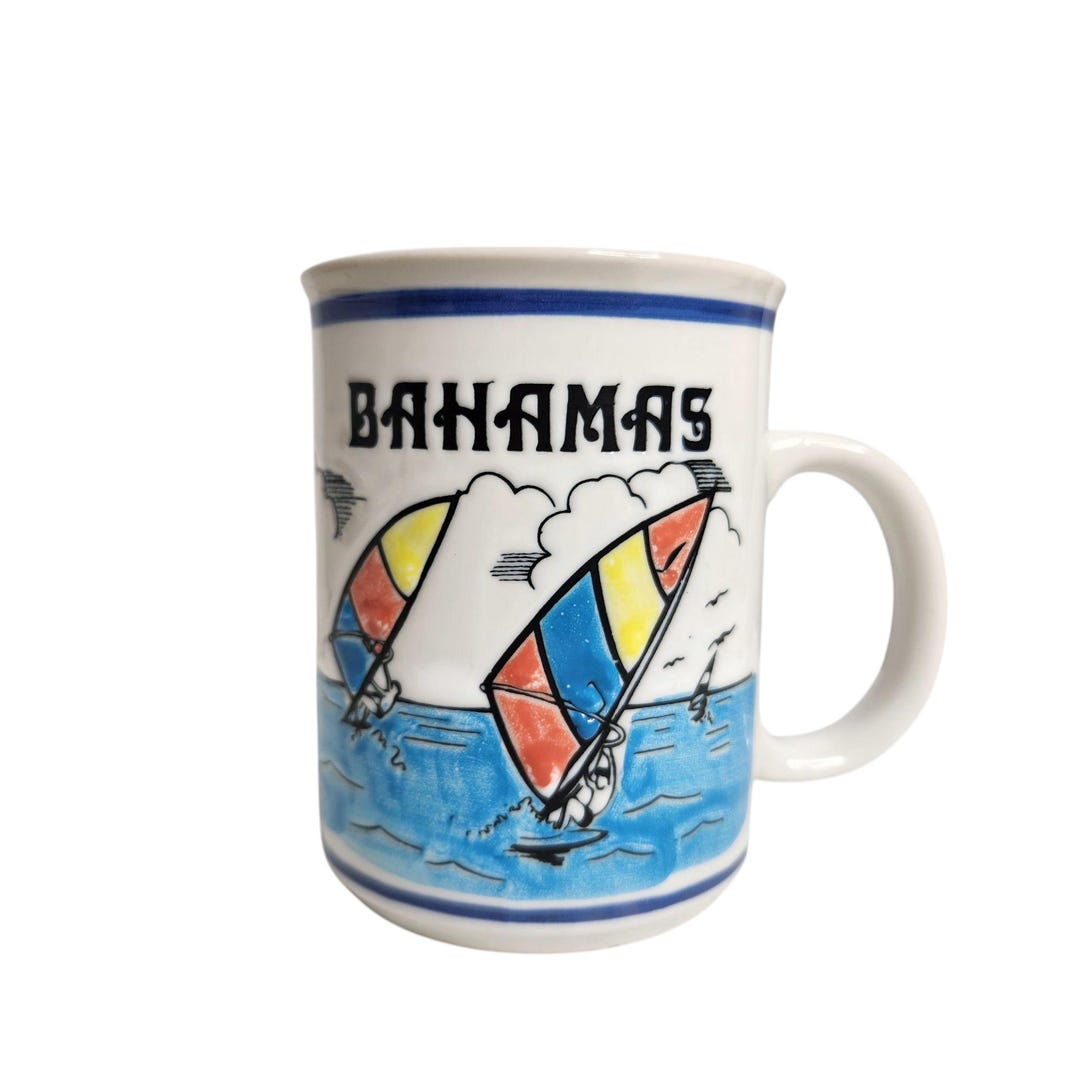 Bahamas Vintage Sailboat and Sailing Ship Mug Nautical Theme Cup ...