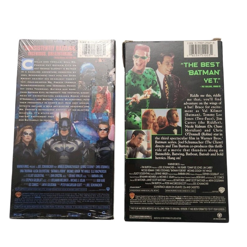 Vintage Batman Vhs Lot Batman & Robin Batman Forever Movie Lot of 2 - Etsy