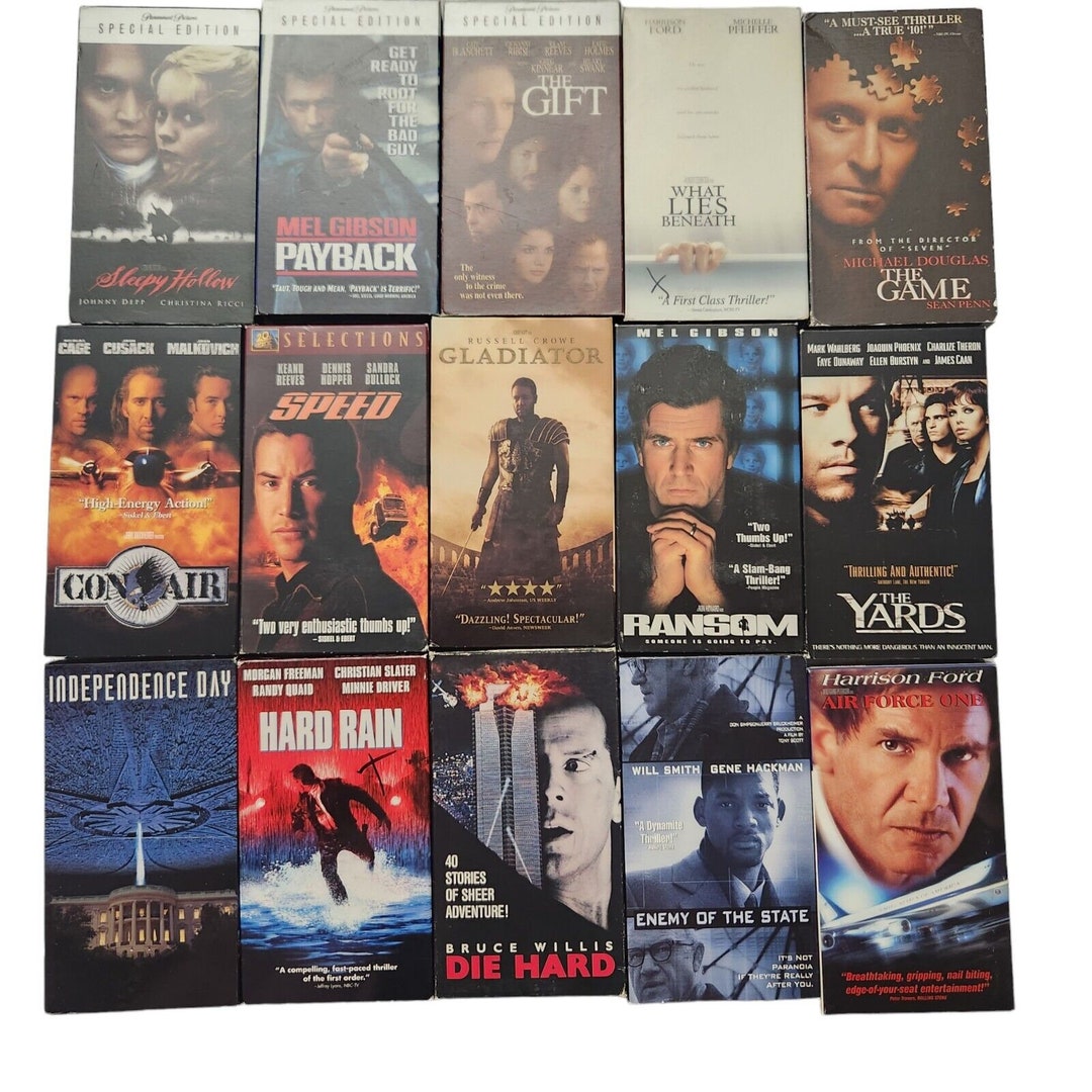 Vintage VHS Video Tape Cult Classic Movies Action Lot of 15 Con Air Die ...