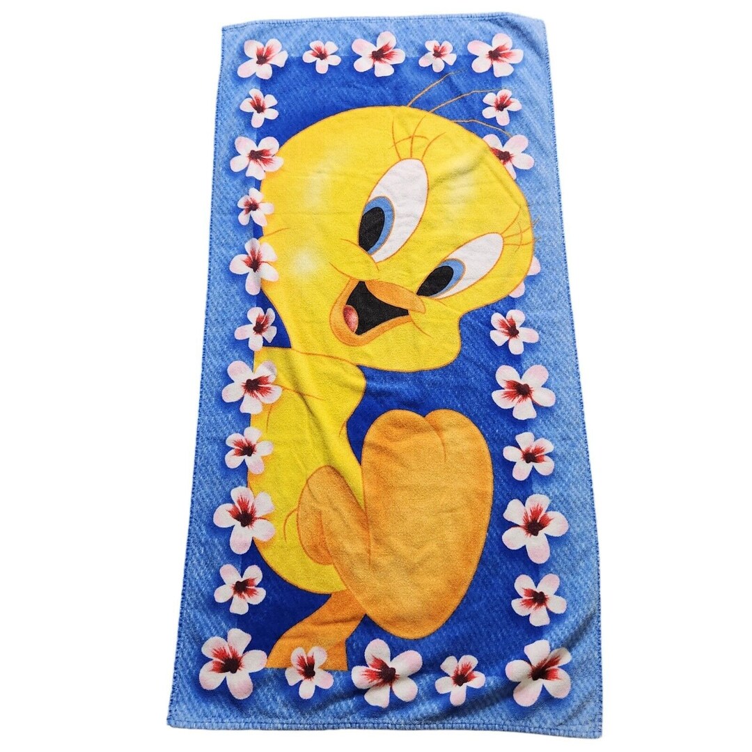 Vintage Looney Tunes Tweety Bird Beach Towel Pink Floral Flowers - Etsy