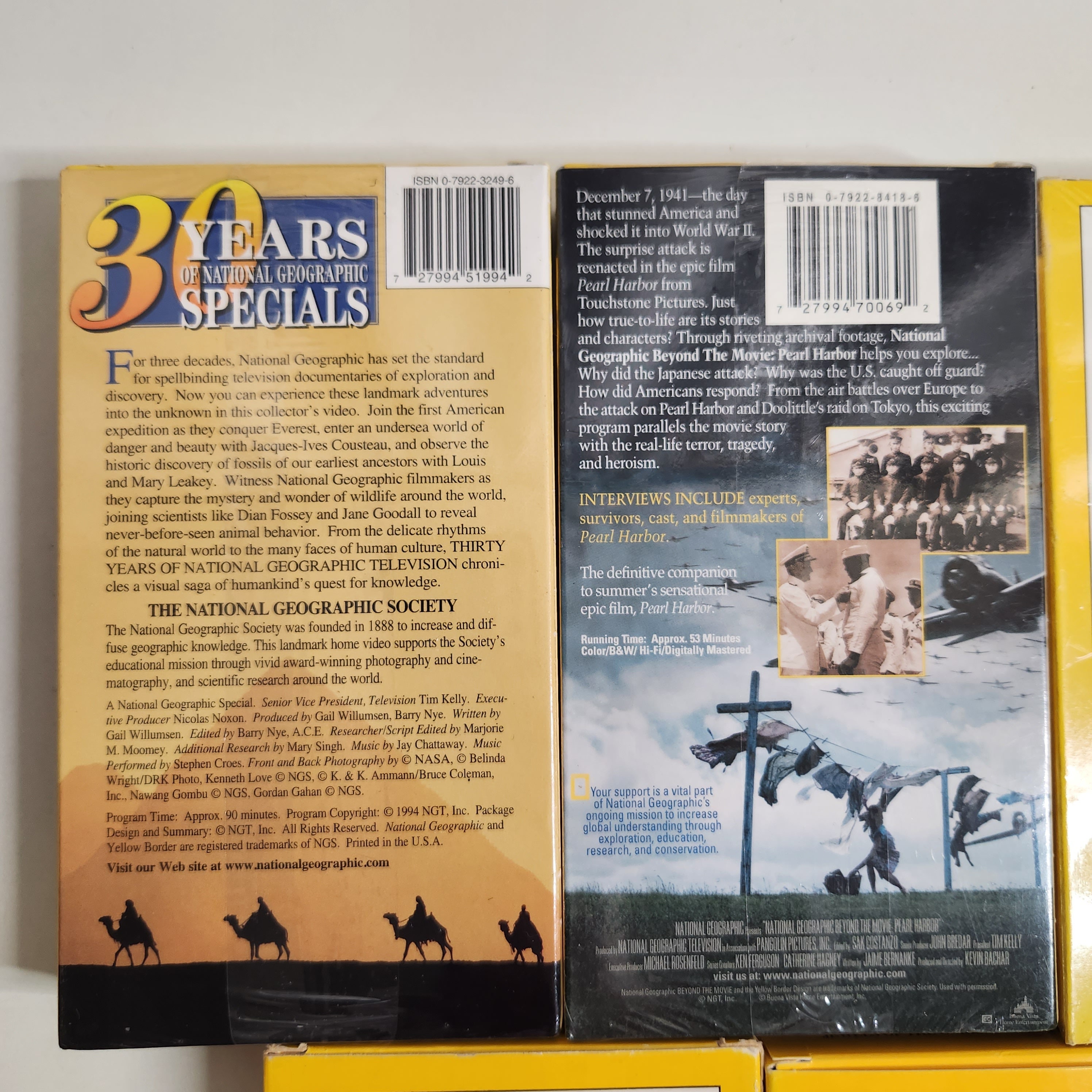 National Geographic 7 VHS Lot Pearl Harbor Wolves the Caribbean Sea ...