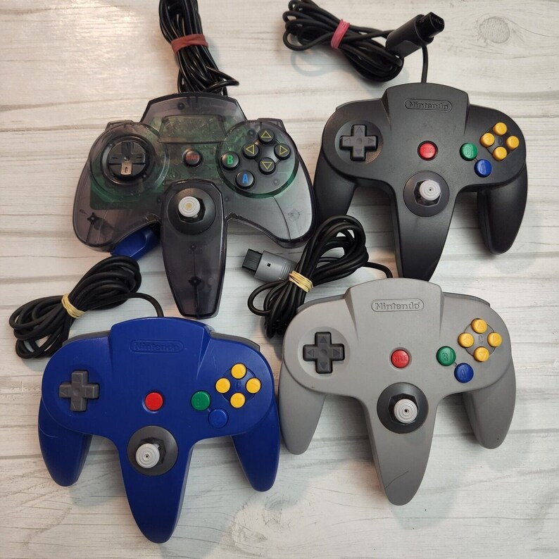 Nintendo 64 N64 4 Controller System Console Bundle Expansion Pack 1 ...