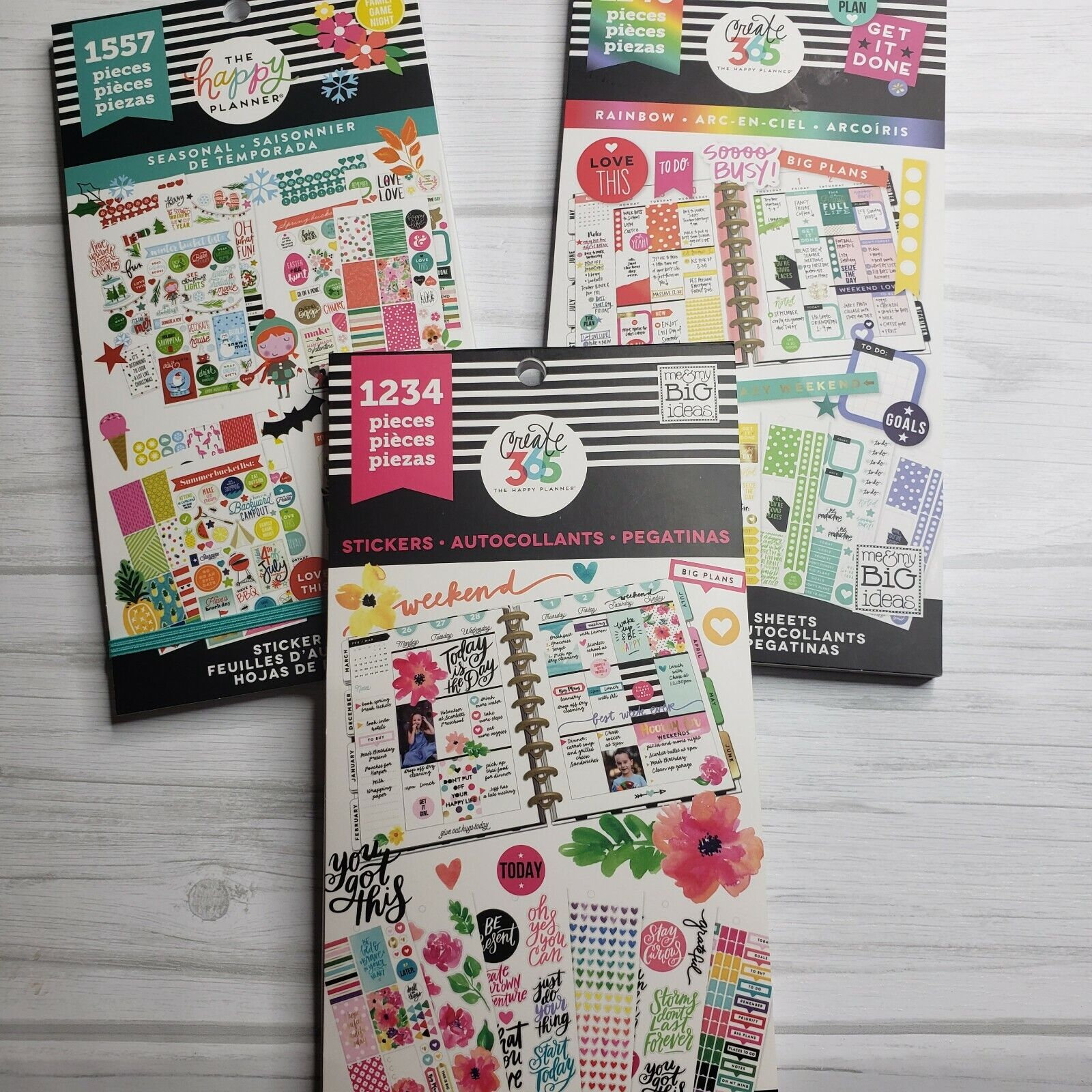 Lot of 3 the Happy Planner Sticker Books Seasonal the Plan Get It Done ...