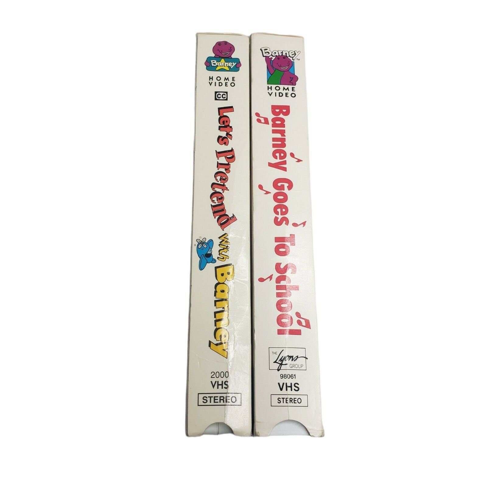 Barney VHS Lot of 2 Movies Barney Goes to School Let's Pretend With ...