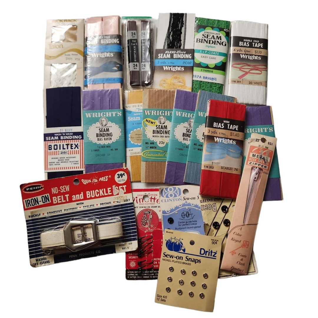 Vintage Sewing Lot Seam Binding Bias Tape Ric Rac Etc Crafts Sewing New ...