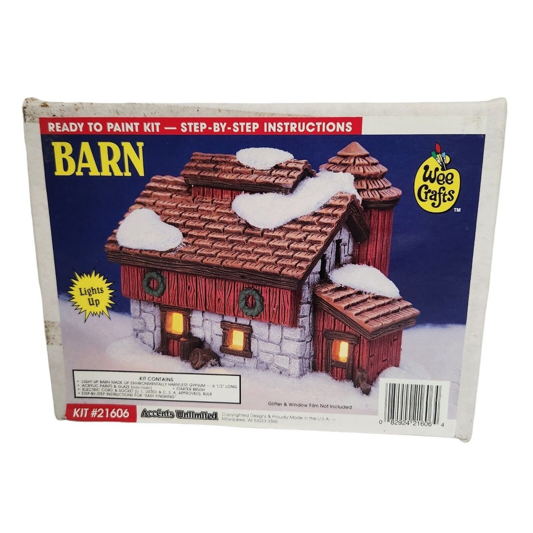 Accents Unlimited Wee Crafts Christmas Village Country Barn - Etsy