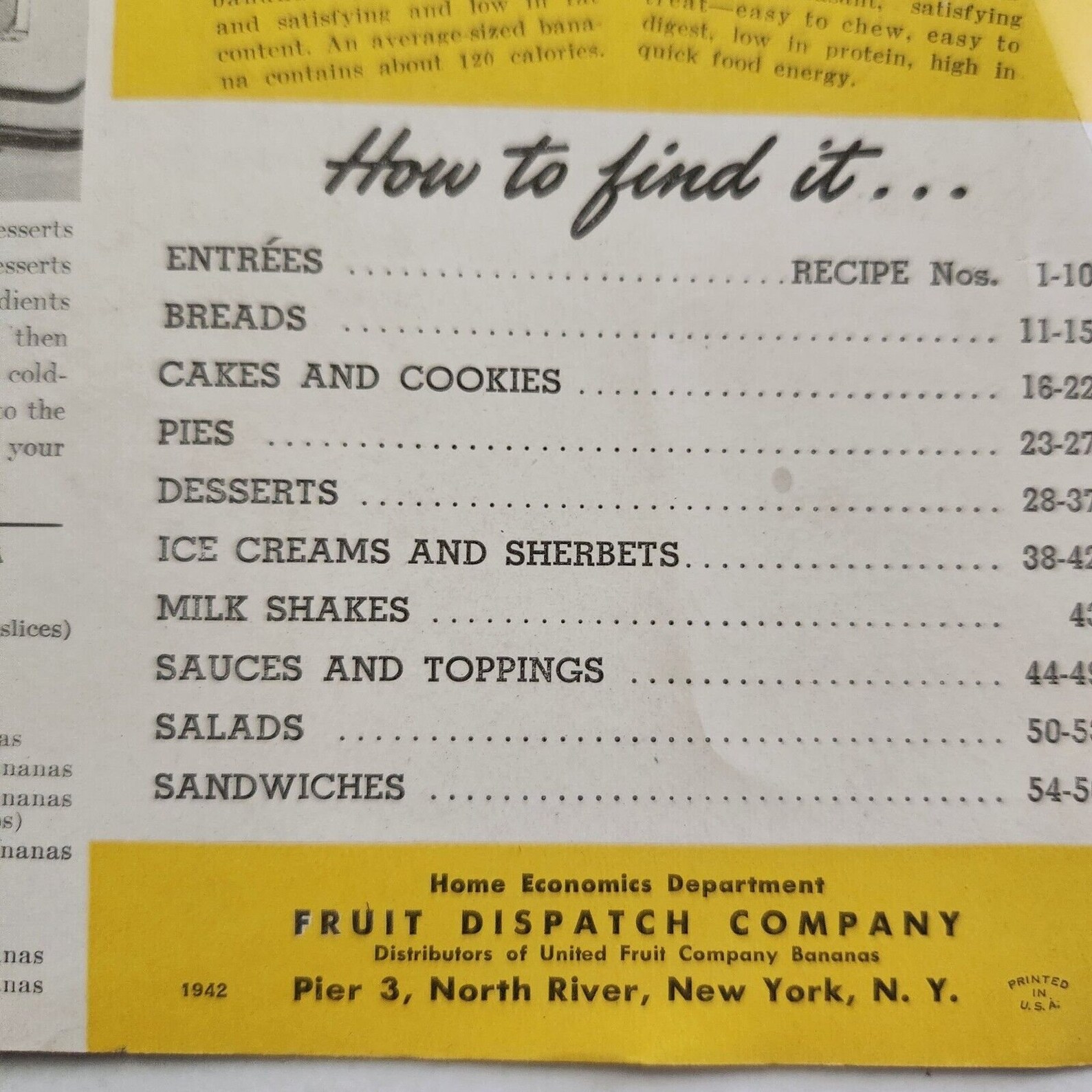 Bananas Booklet 1940's How to Serve Them Recipes Cooking Baking - Etsy