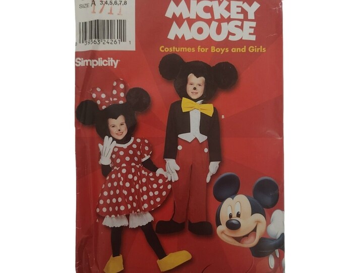 Mickey Minnie Mouse Childrens Costume Simplicity Pattern 9388 Disney ...