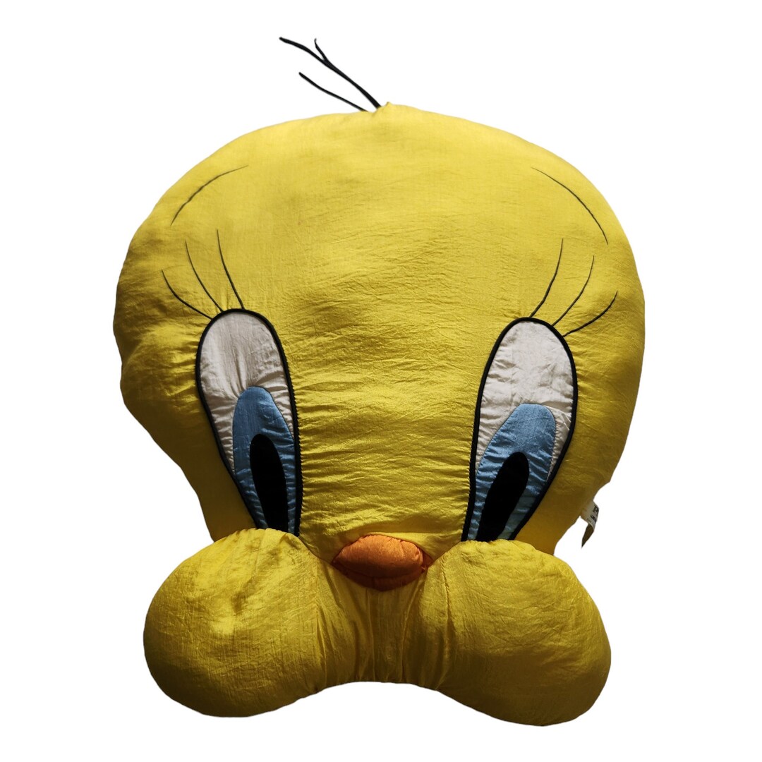 Vintage 90's Tweety Bird Head Plush Face Large Pillow Looney Tunes Play ...