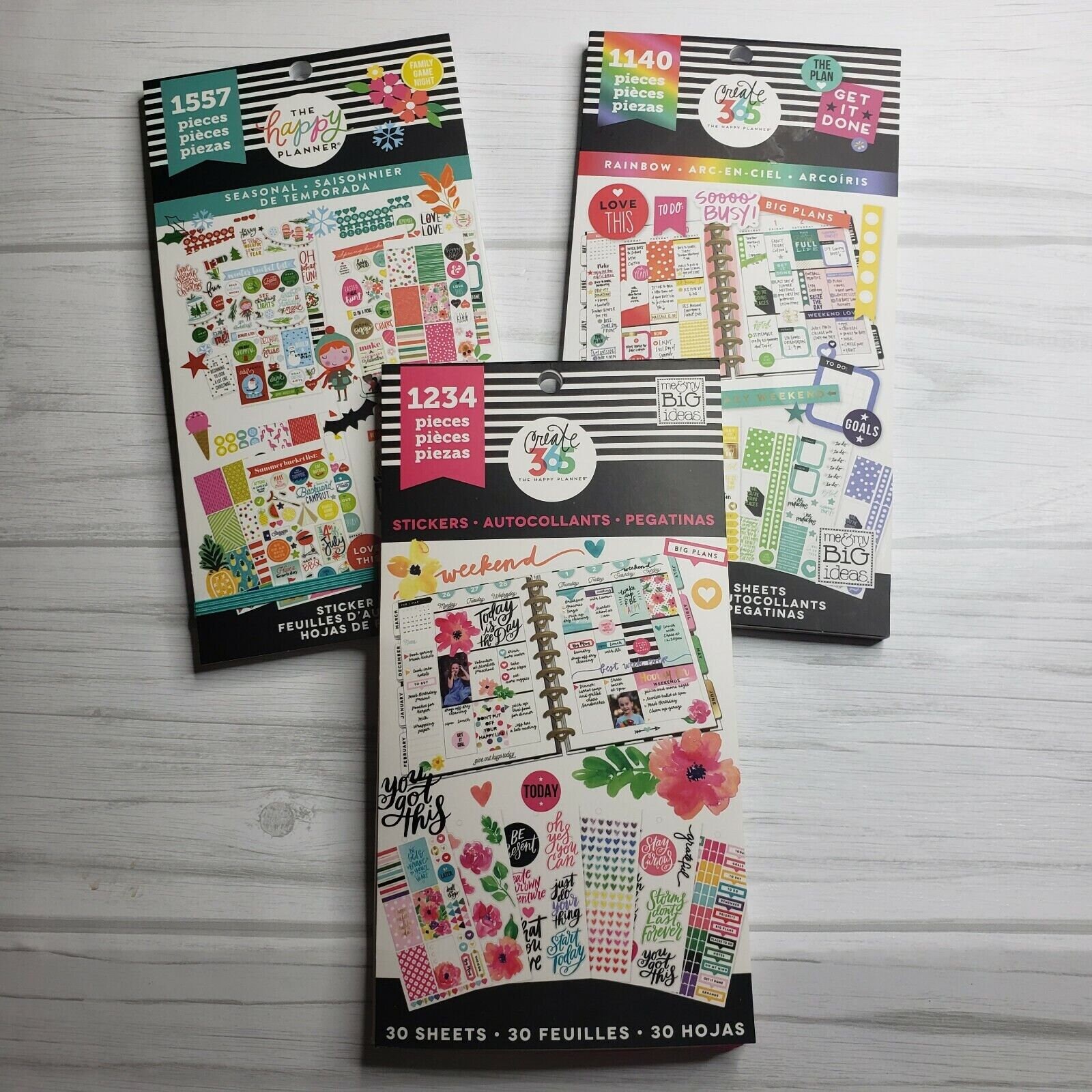 Lot of 3 the Happy Planner Sticker Books Seasonal the Plan Get It Done ...