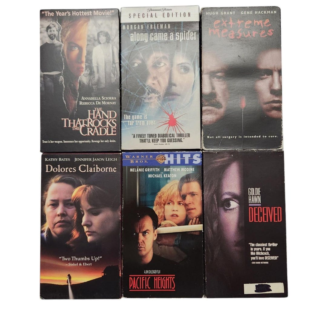Vintage Thriller VHS Lot Hand That Rocks the Cradle Decived Extreme ...