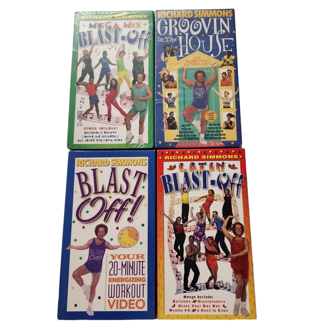 Lot of Richard Simmons Workout VHS Blast off Latin Mega Blast - Etsy