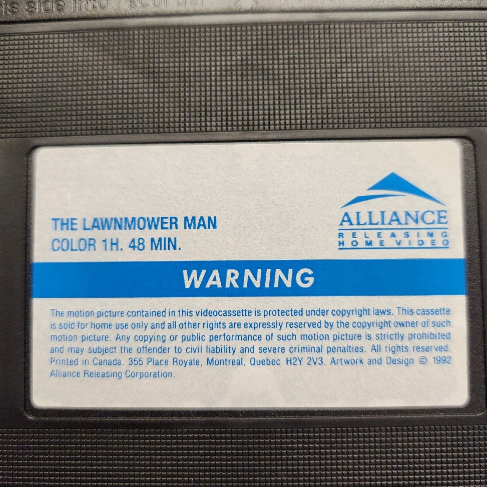 The Lawnmower Man VHS New Line 1992 Sci-fi Brett Leonard Fahey Pierce ...
