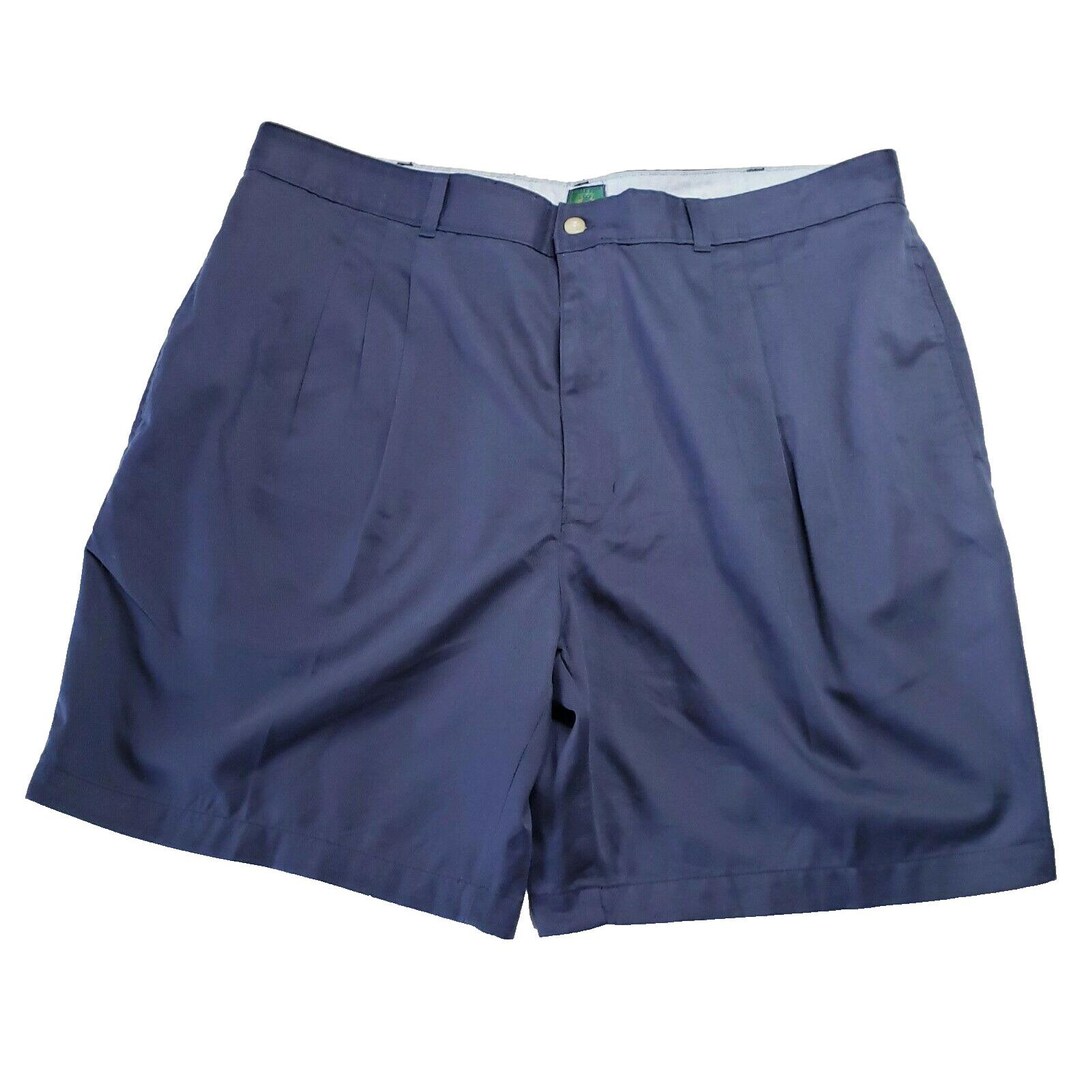Vintage Bugle Boy Navy Blue Pleat Signature Golf Mens Shorts Classic ...