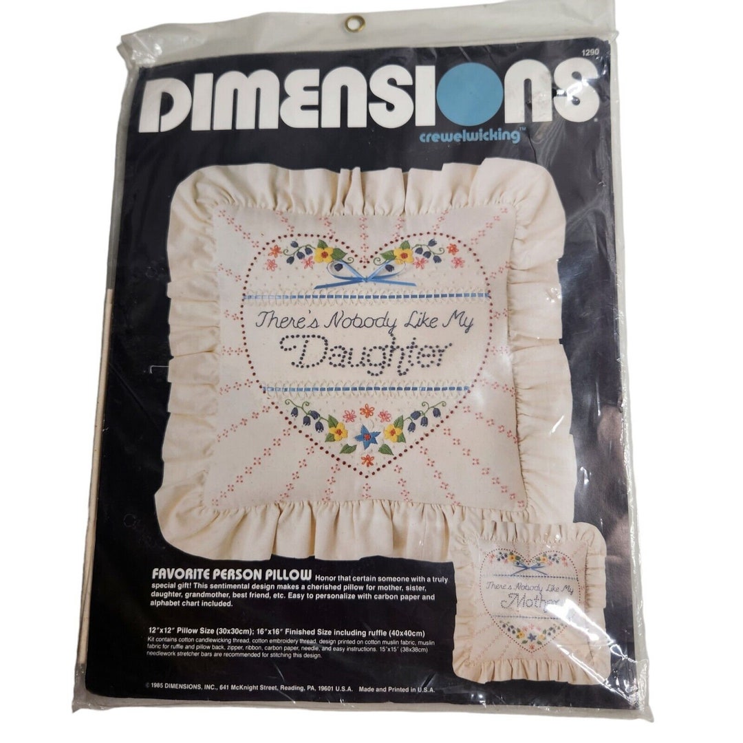 Vintage Dimensions My Favorite Person Pillow Crewelwicking Embroidery ...