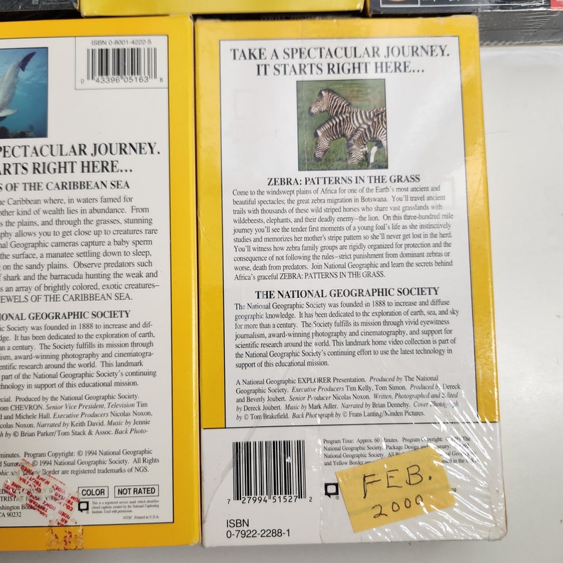 National Geographic 7 VHS Lot Pearl Harbor Wolves the Caribbean Sea ...