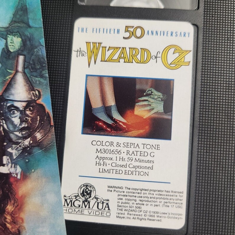 The Wizard of Oz VHS Video Tape 50th Anniversary Classic Booklet Movie ...