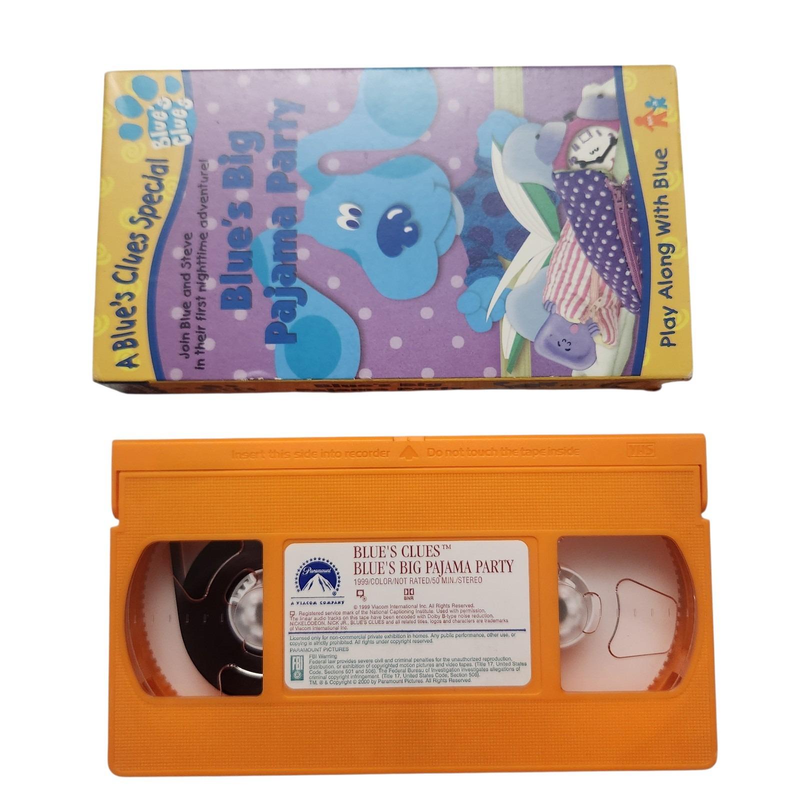 Vintage Blue’s Clues Big Pajama Party VHS 1999 Play Along With Blue ...