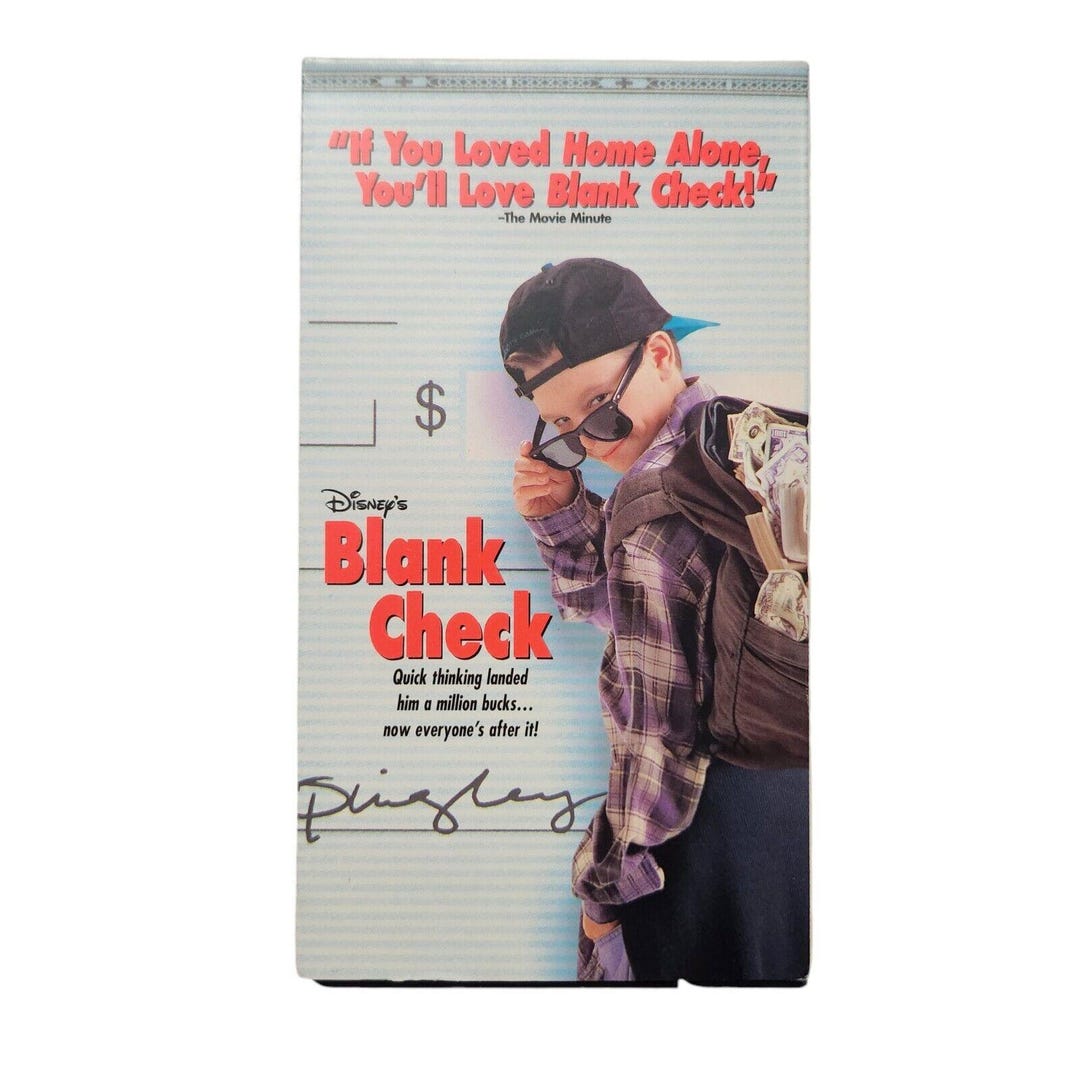 Blank Check VHS 1994 Disney Slip Case Family Movie - Etsy