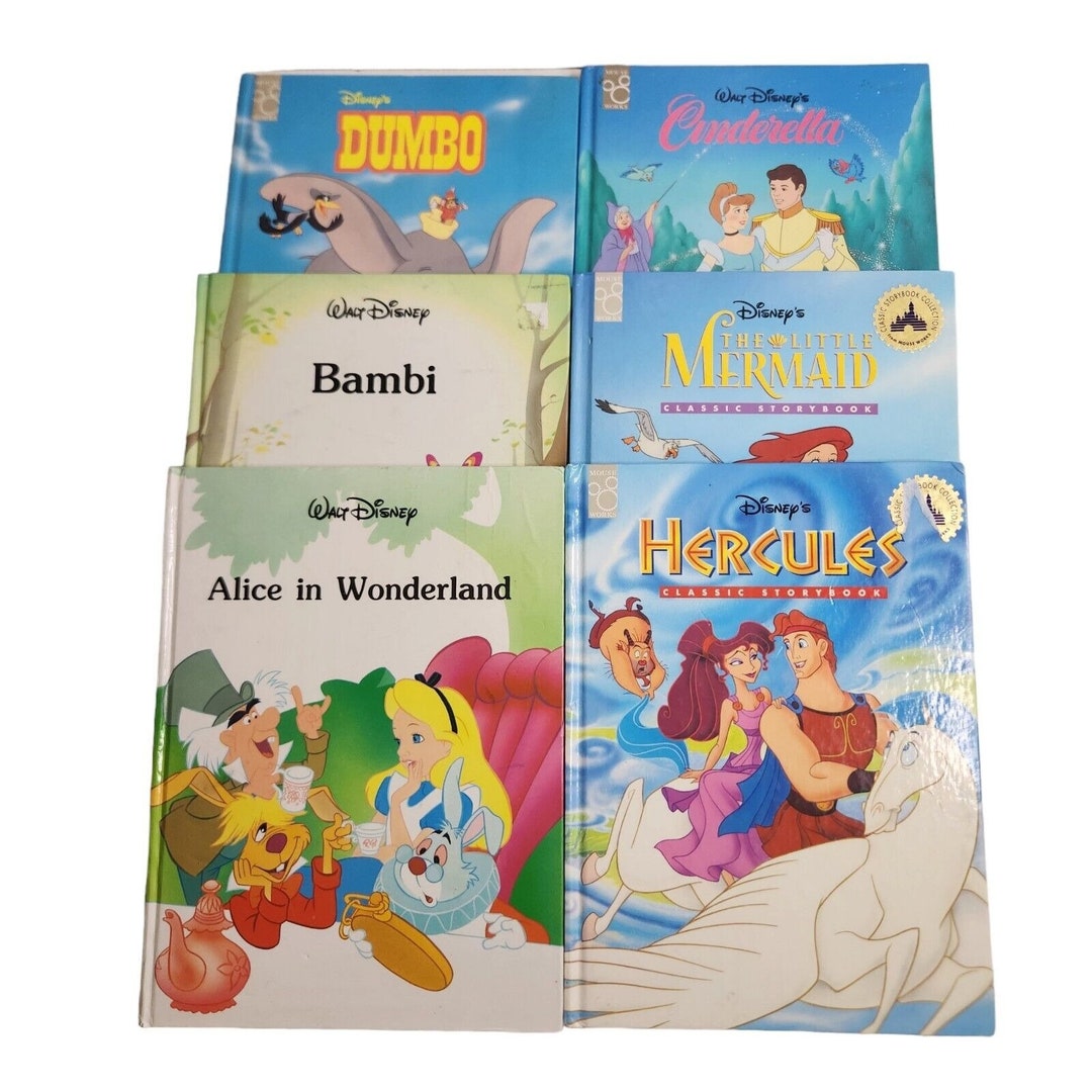 LOT of 6 90's Walt Disney Gallery Books Dumbo Little Mermaid Hercules ...