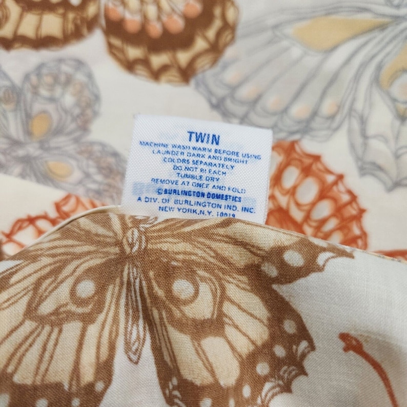 Vintage Burlington ‘amari Butterfly’ Pattern Twin Flat Sheet - Etsy