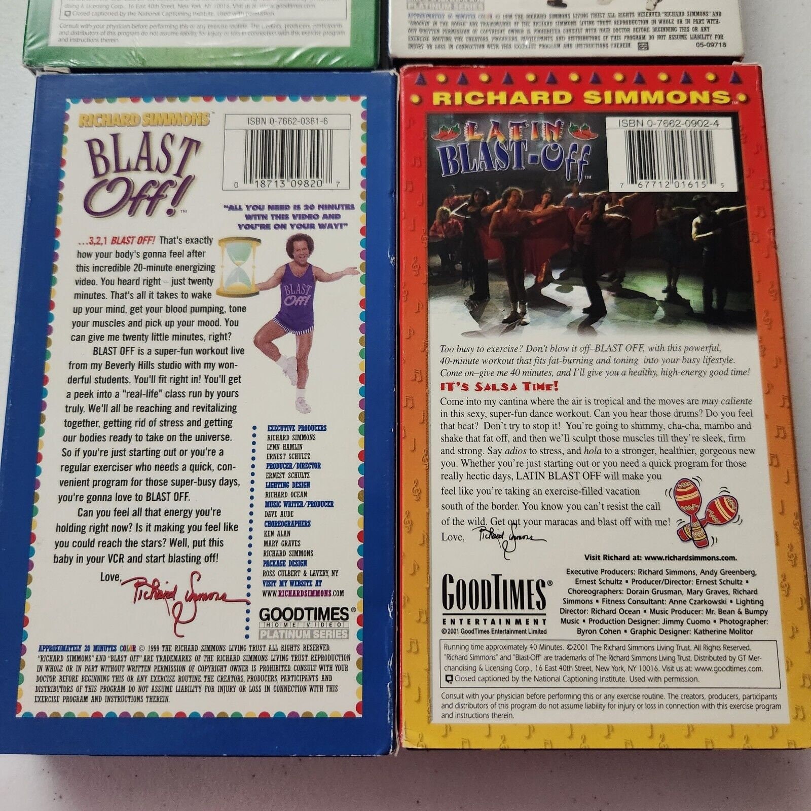 Lot of Richard Simmons Workout VHS Blast off Latin Mega Blast - Etsy