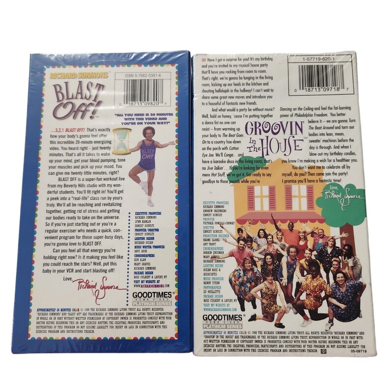 Richard Simmons Workout VHS Blast off 20 Minute Workout & Groovin in ...