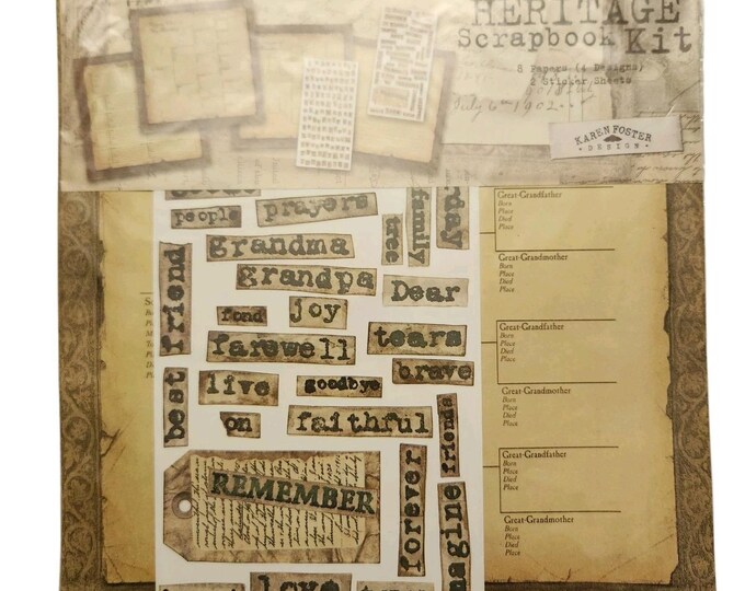 Heritage Scrapbook Kit Karen Foster Design Genealogy Family Tree Paper ...