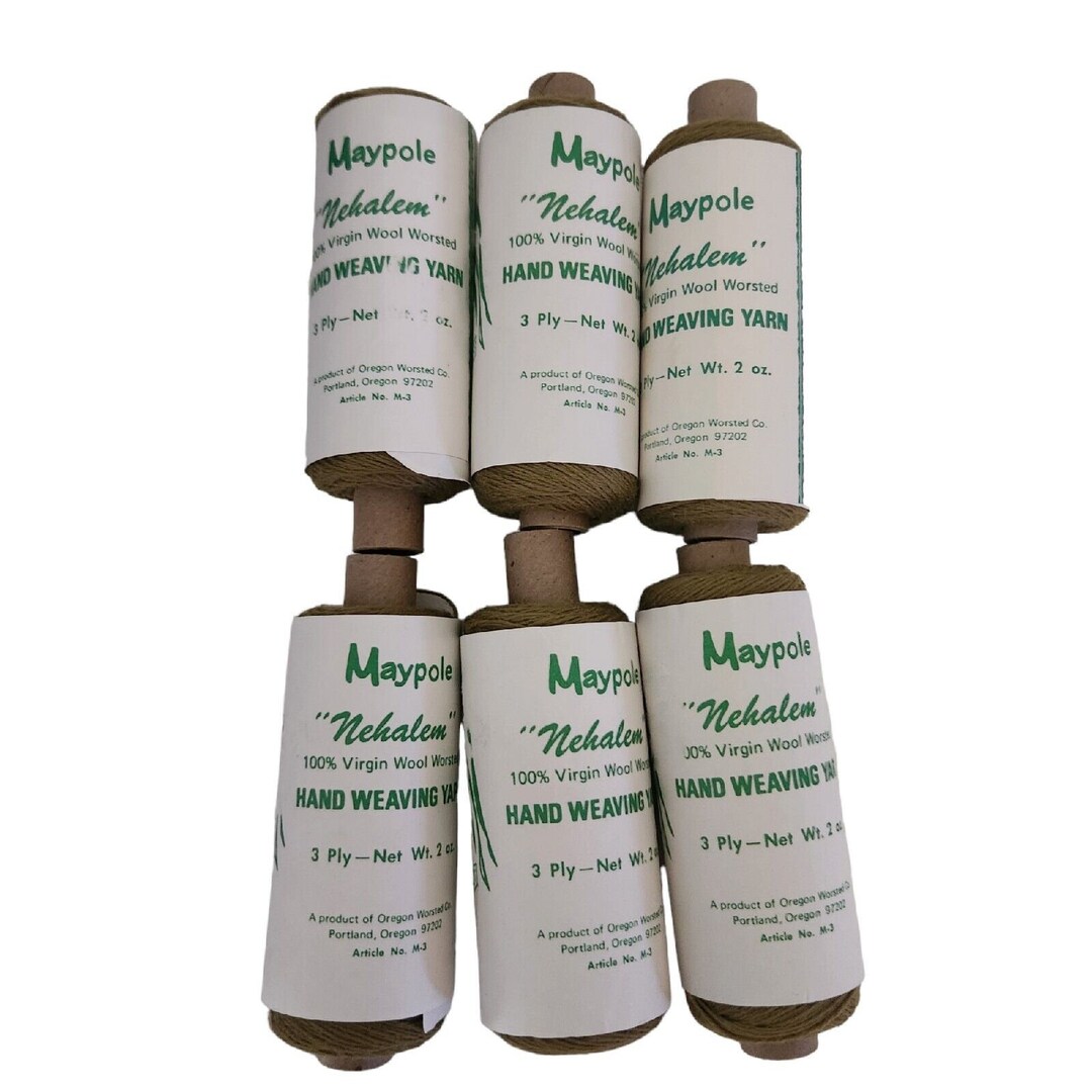 Vintage Maypole Nehalem Virgin Wool Worsted Hand Weaving Yarn Mustard ...