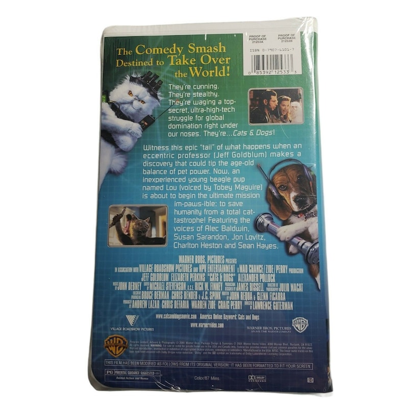 Cats & Dogs VHS 2001 Clamshell Factory Sealed - Etsy
