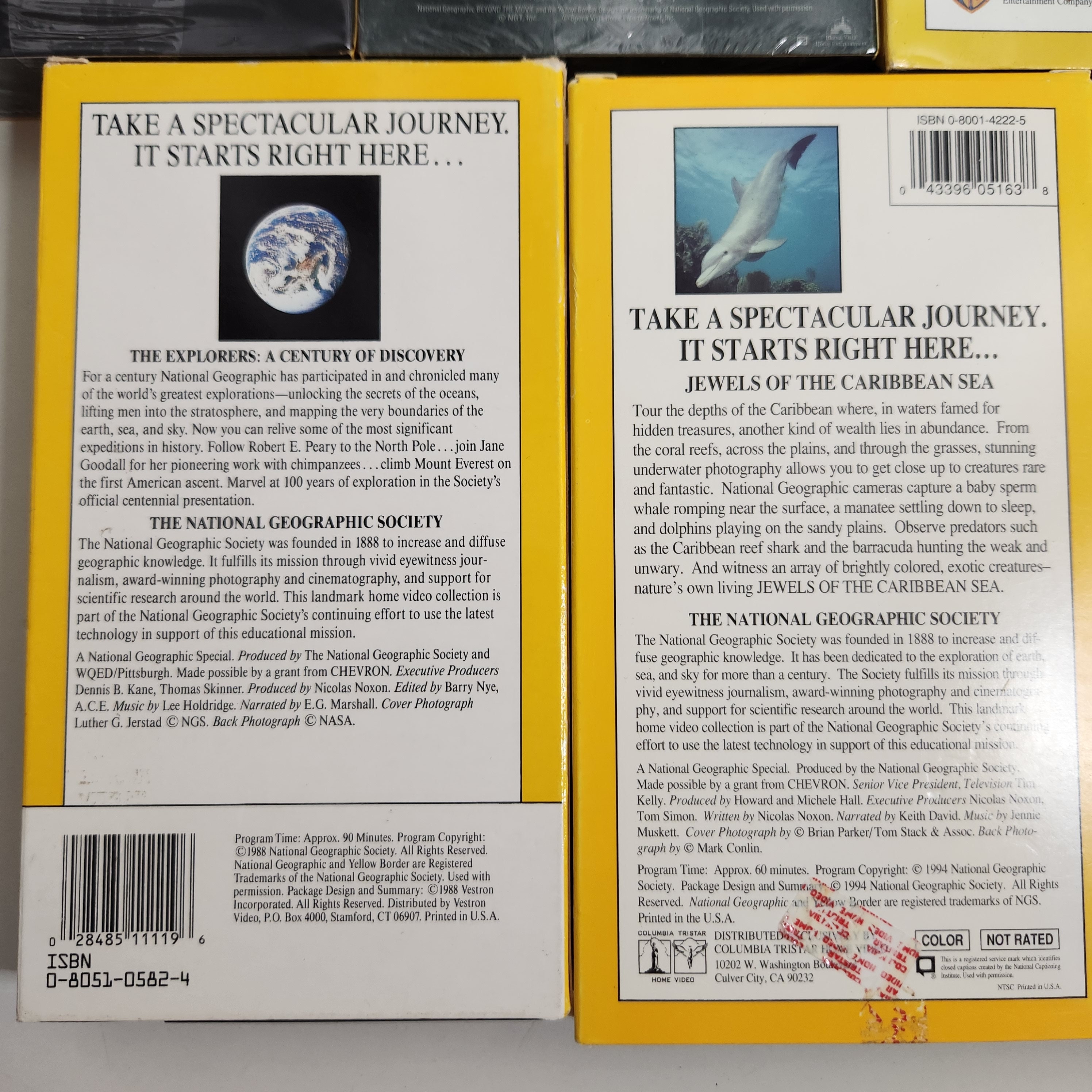 National Geographic 7 VHS Lot Pearl Harbor Wolves the Caribbean Sea ...