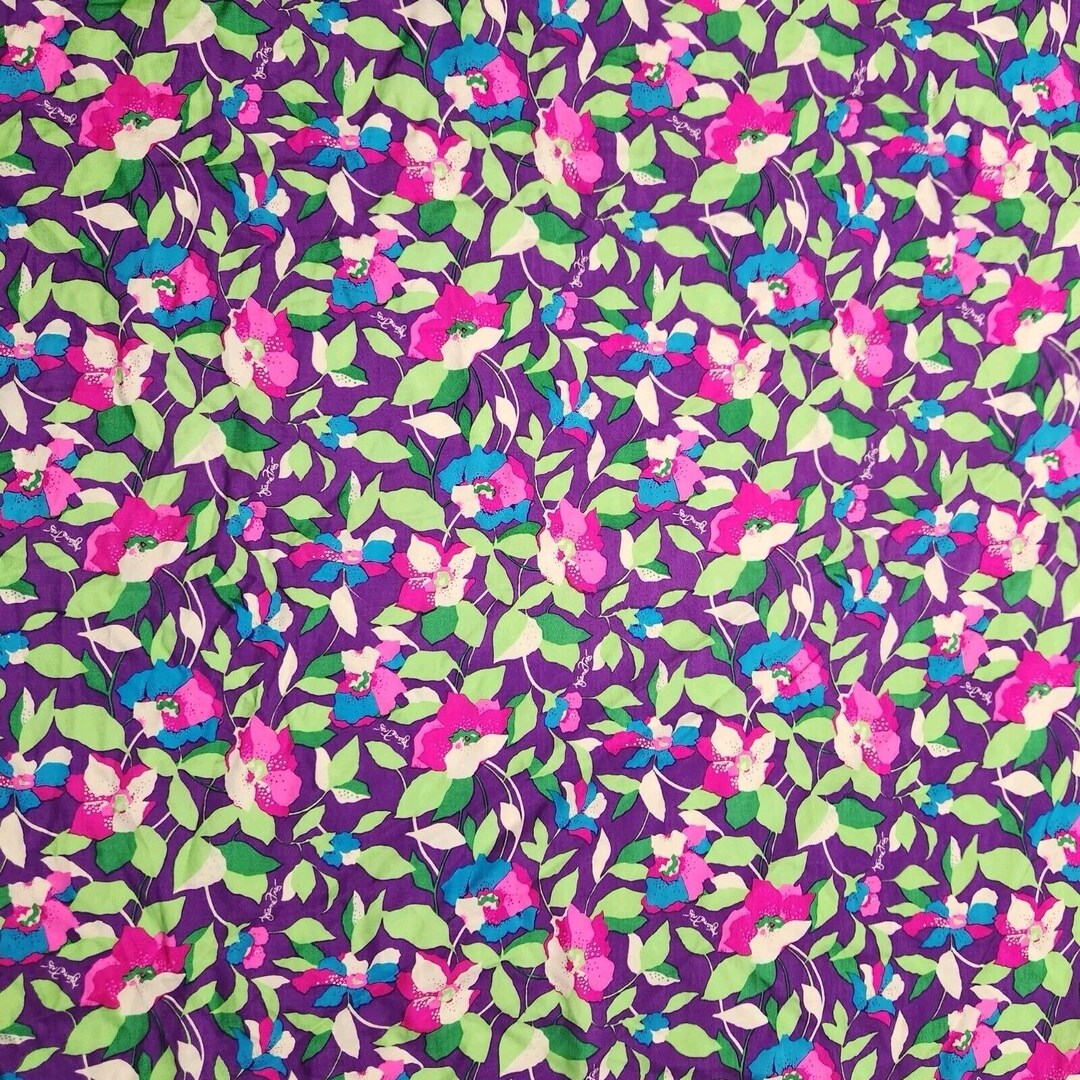 Vintage Diane Freis Purple Blue Pink Floral Square Silk Scarf 35 X 35 ...