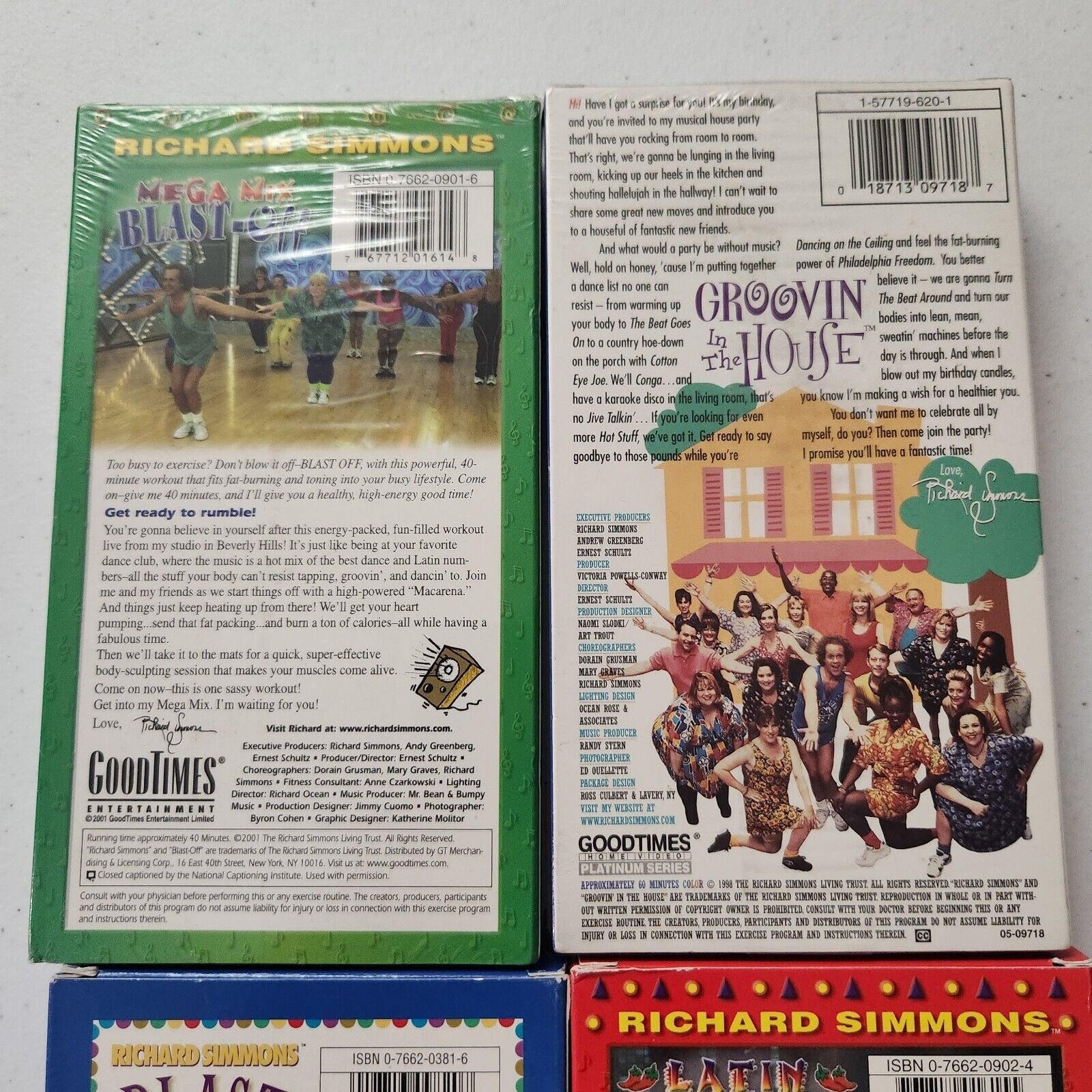 Lot of Richard Simmons Workout VHS Blast off Latin Mega Blast - Etsy