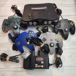 Nintendo 64 N64 4 Controller System Console Bundle Expansion Pack 1 ...