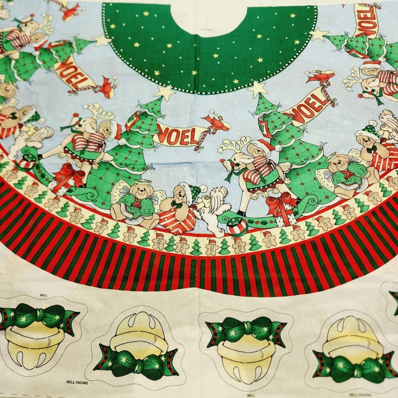 Patty Reed Teddy Bears Rock Around the Christmas Tree Skirt Cut and Sew ...