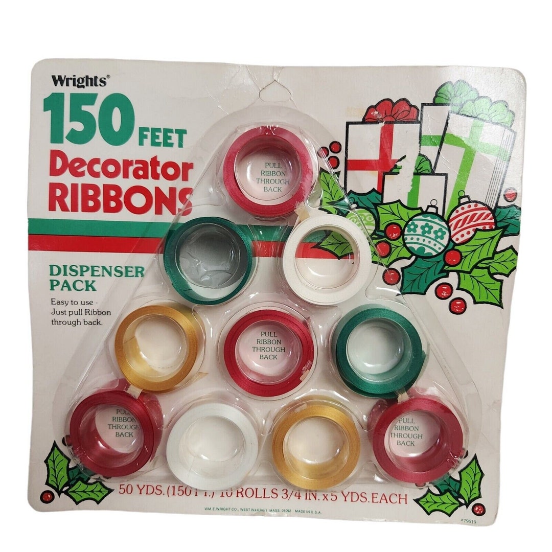 Vintage Pre-barcode Wrights Decorator Ribbon NOS Sealed Christmas ...