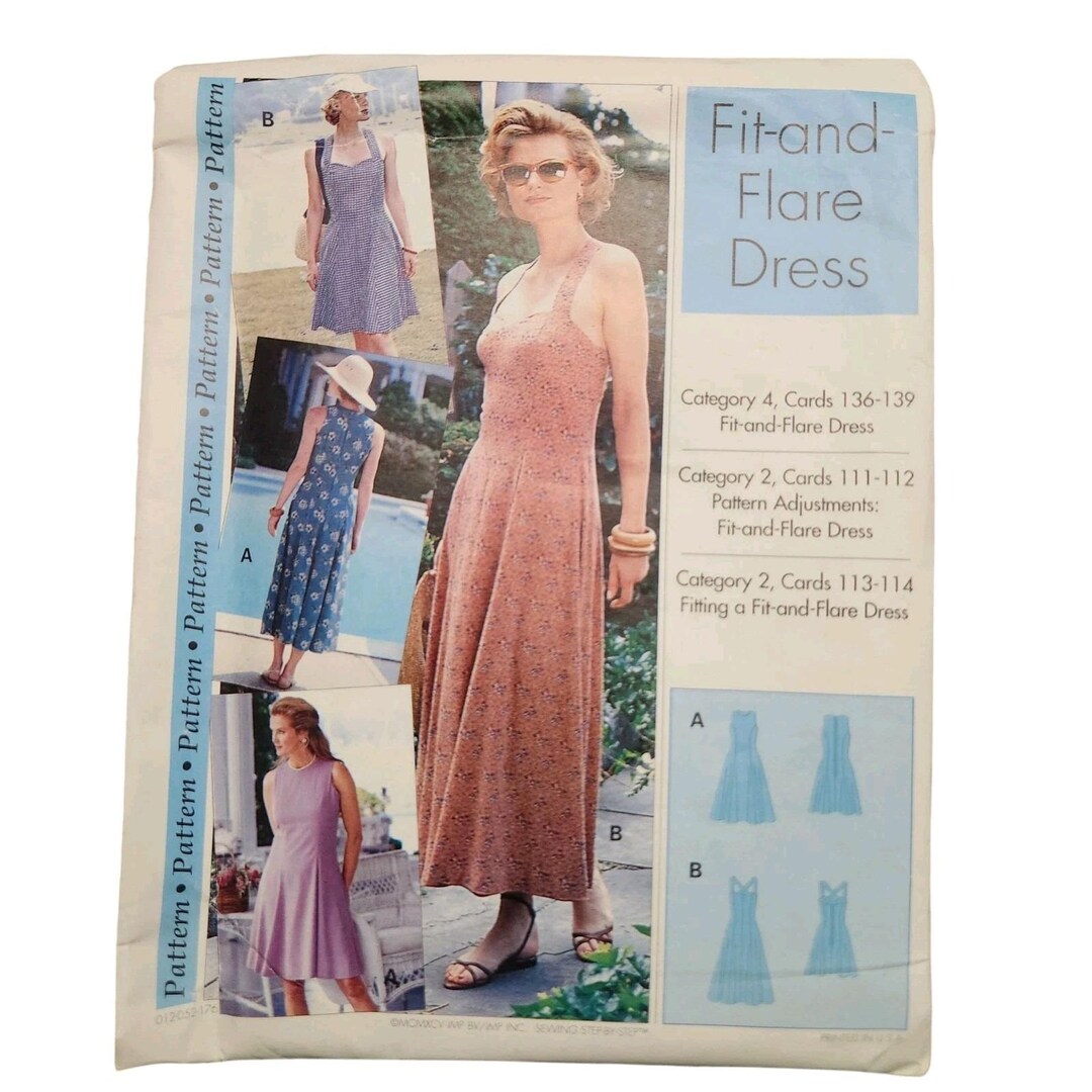 Sewing Step by Step Fit and Flare Summer Dress Flared Skirt Uncut Sz 4 ...