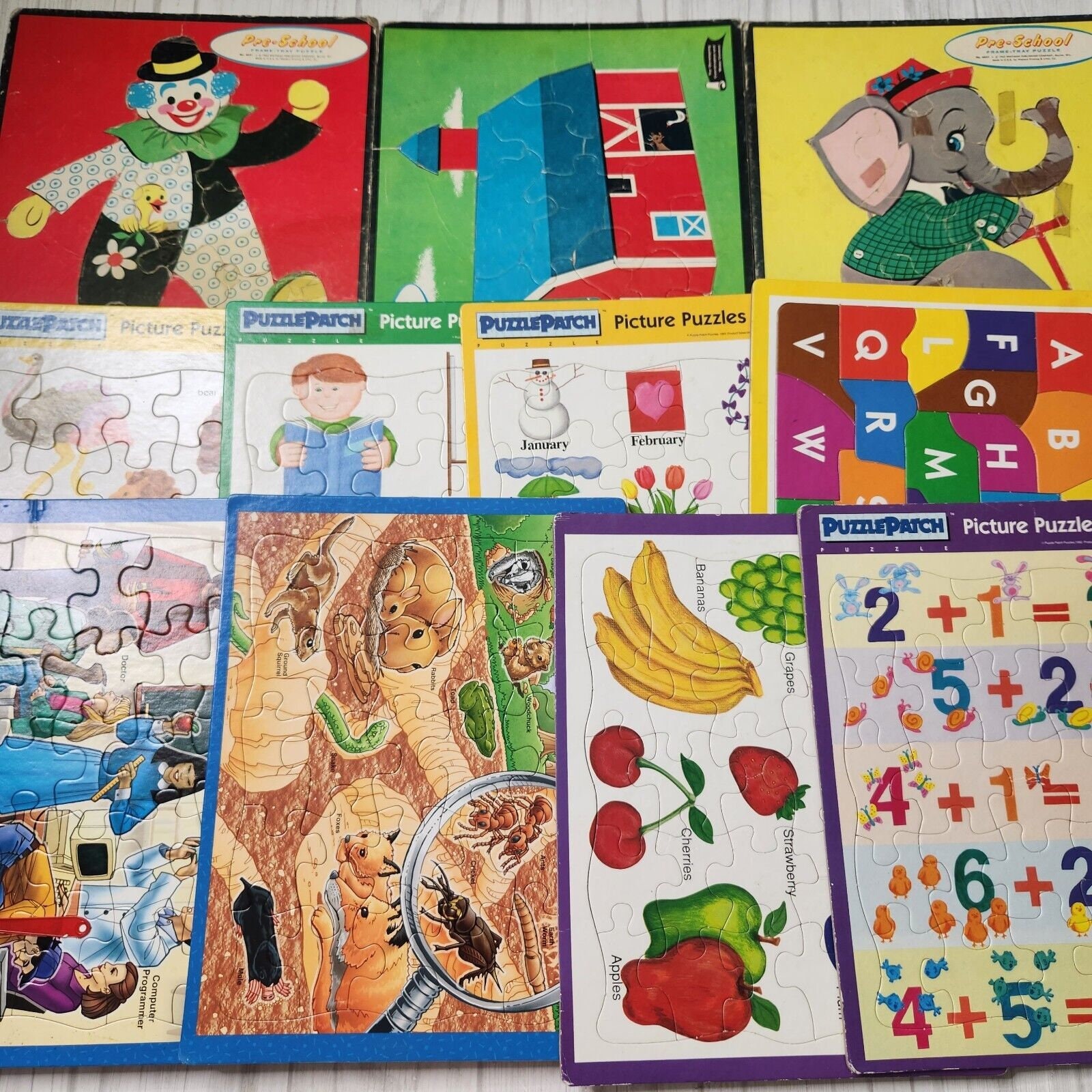 Vintage Playskool and Puzzle Patch Frame Tray Puzzles Lot of - Etsy