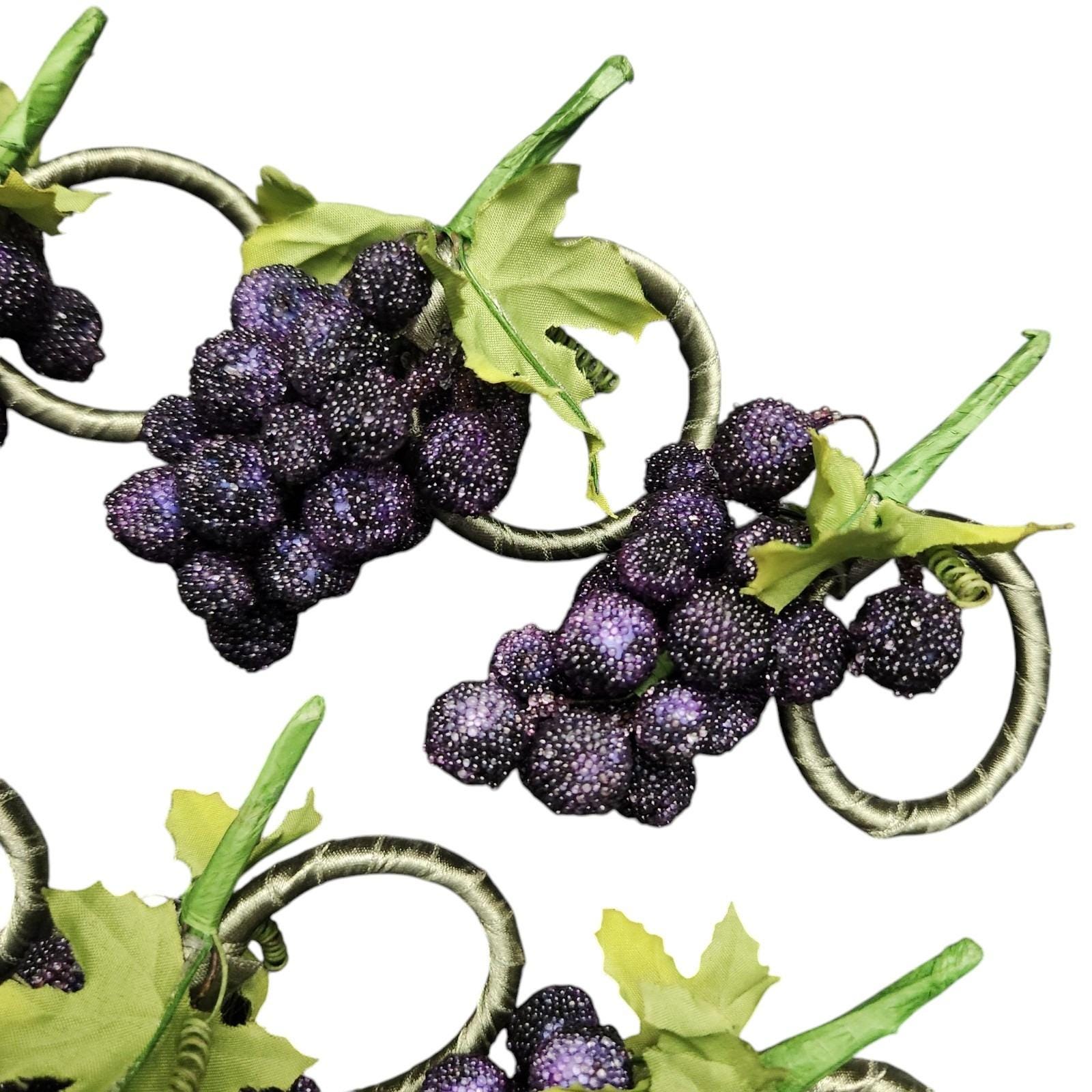 Vintage Pier 1 Imports Grape Napkin Ring Holders Set Lot of 8 Sugar ...