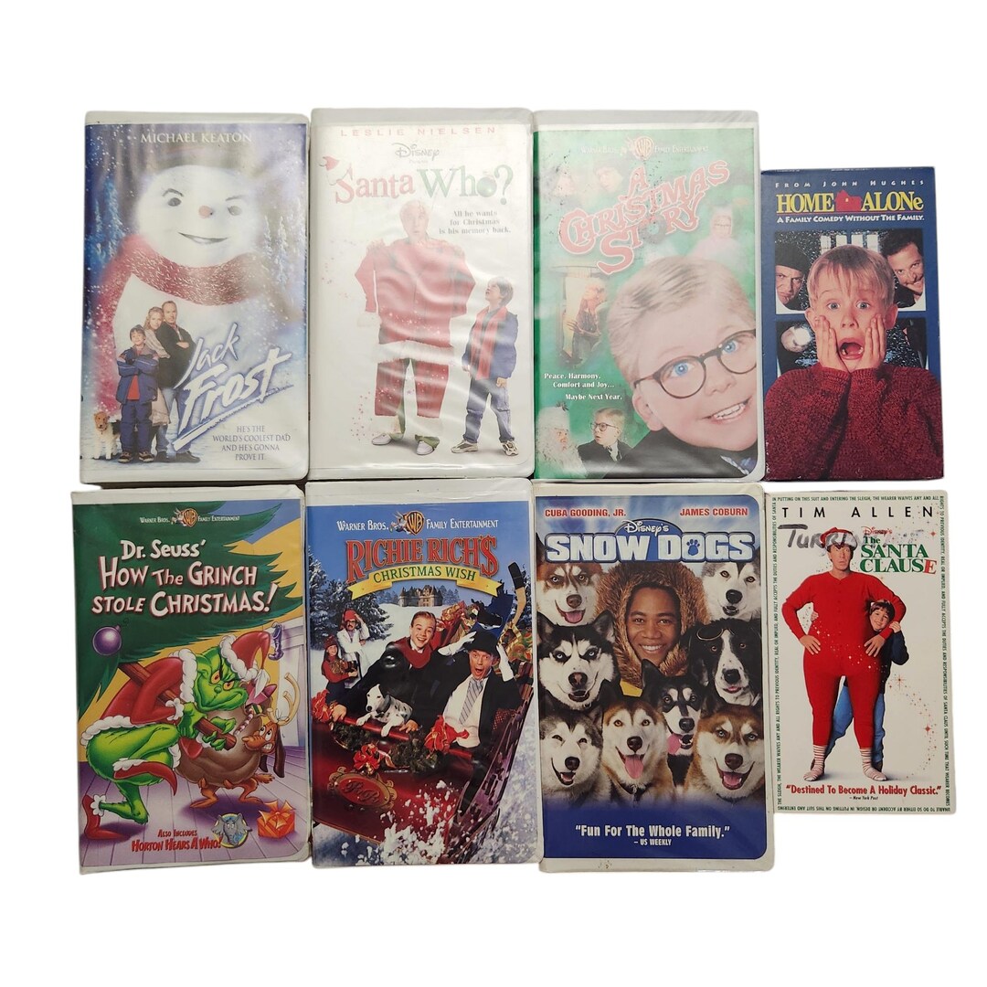 Vintage 90s Kids Christmas Vhs Movies Santa Who Jack Frost Home Alone ...