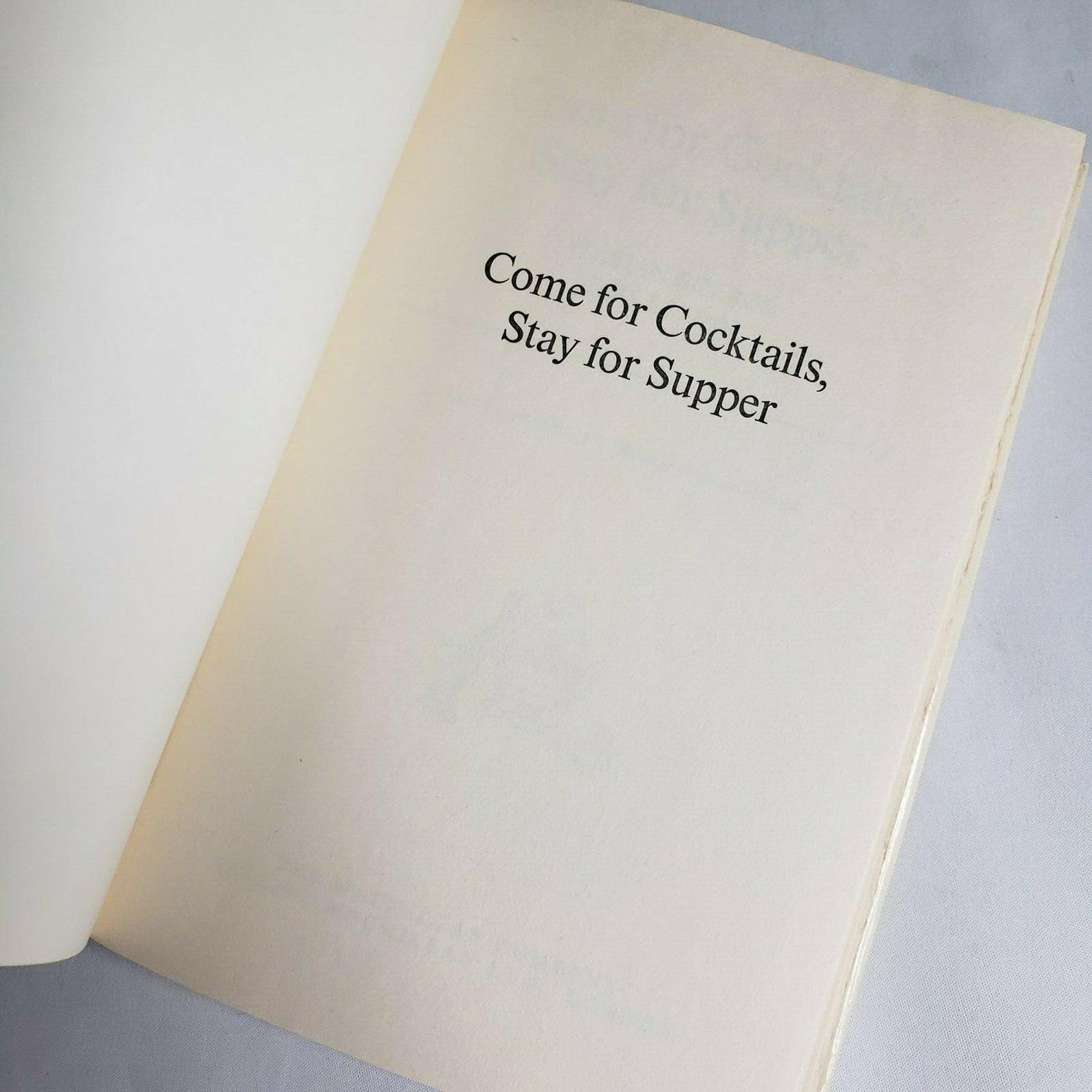 Come for Cocktails Stay for Supper by Marian Burros 1970 HCDJ Recipes ...