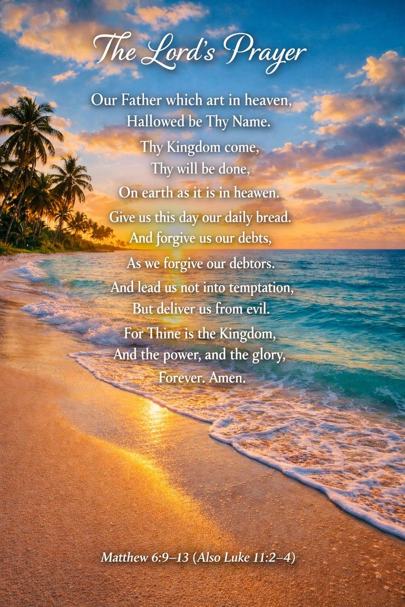 The Lord's Prayer Scripture Art | Christian Wall Decor (digital ...